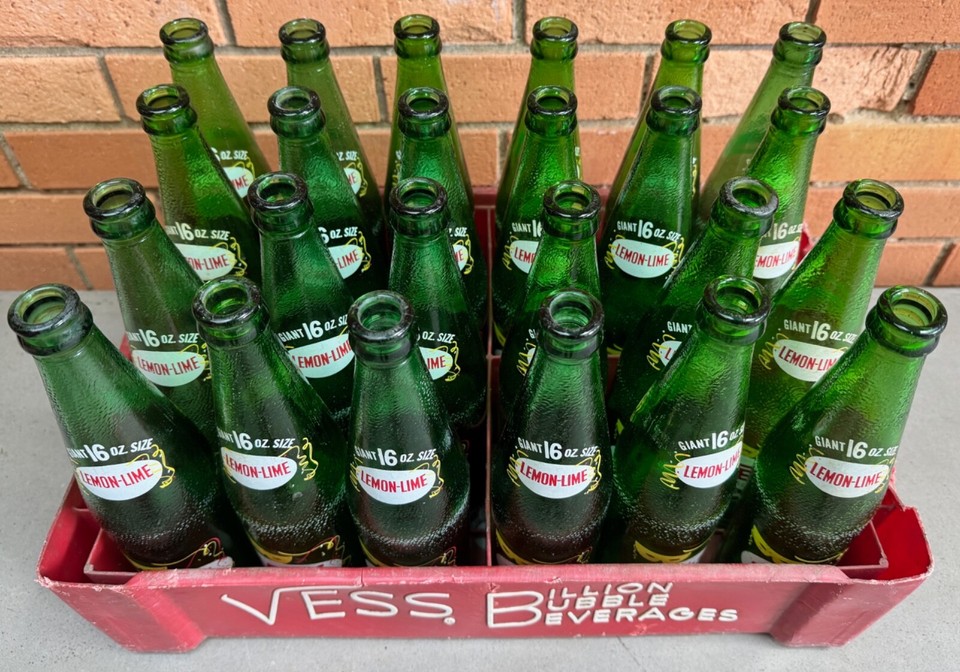 Vintage VESS Soda Pop Textured Green Bottle Beverage 16oz St. Louis ...