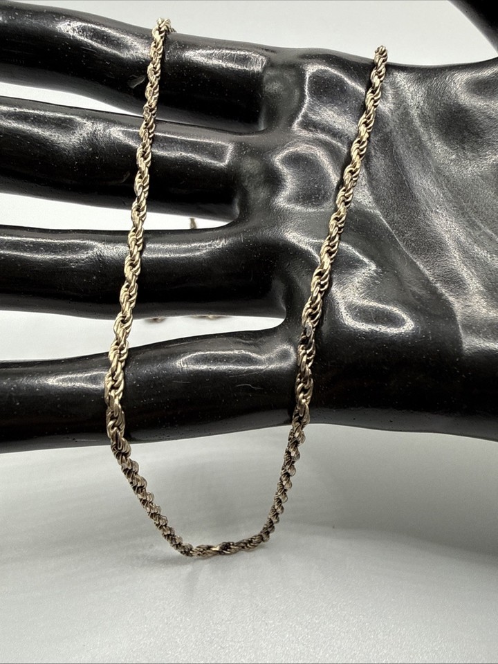 VTG MEXICO 925 Sterling Chain Necklace. 11.6 Grams. 27” Long. Marked MD ...