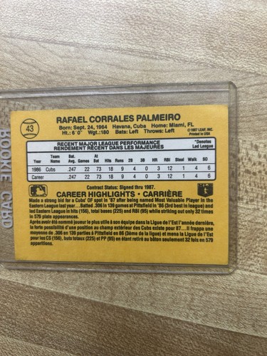 Rafael Palmeiro 1987 Leaf Rookie Card 43 | eBay