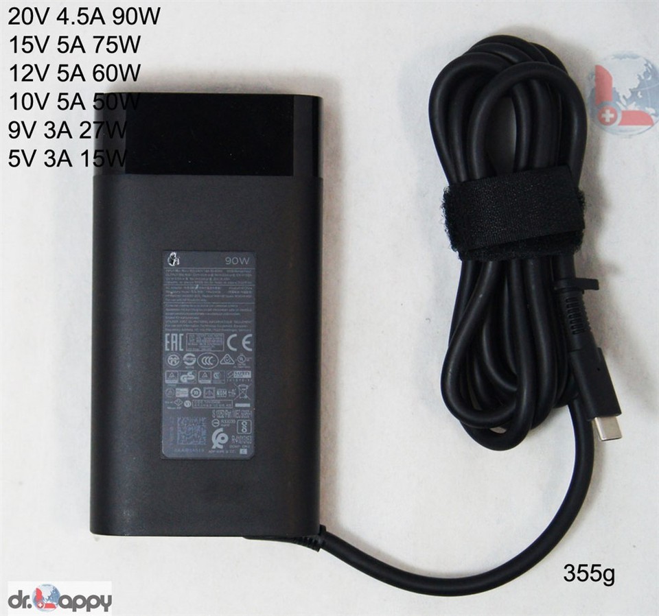 Genuine 90W Type-C USB-C AC Adapter Power Charger for HP ZBook Firefly ...