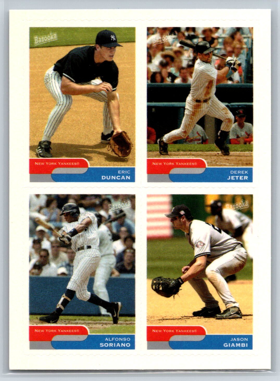 2004 Topps Bazooka Derek Jeter Duncan Soriano Giambi 4-on-1 Stickers ...