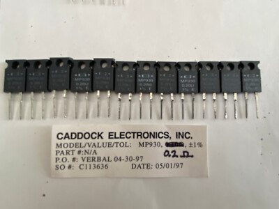 Lot of 3 MP930 0.20 ohms 1% 30W TO220 Non-Inductive Thick Film ...