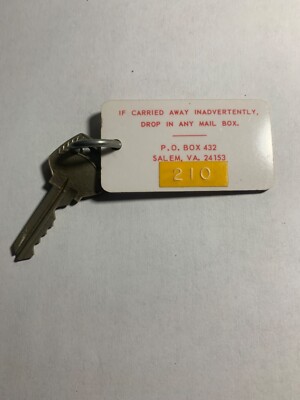 Sheraton Hotel Motel Room Key Fob & Key Salem Virginia #210 | eBay