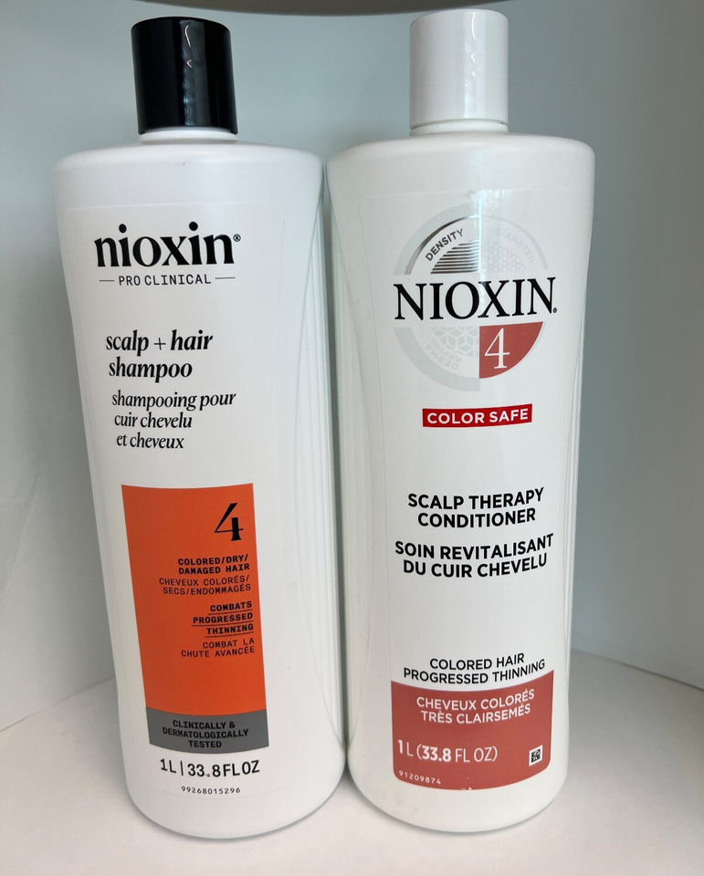 Nioxin System 4 Cleanser Shampoo and Scalp Therapy Conditioner 33.8oz ...