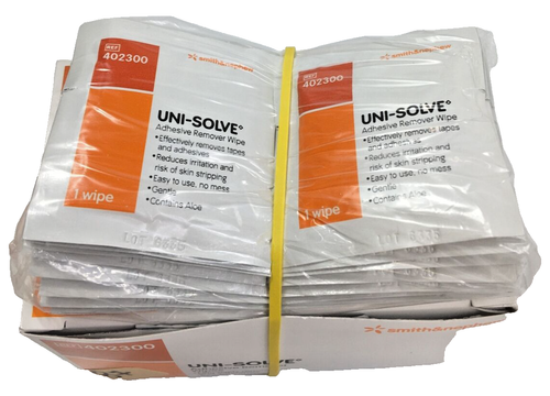 Lot of 87 Uni-Solve 402300 Adhesive Remover Wipes Expires 2028 | eBay