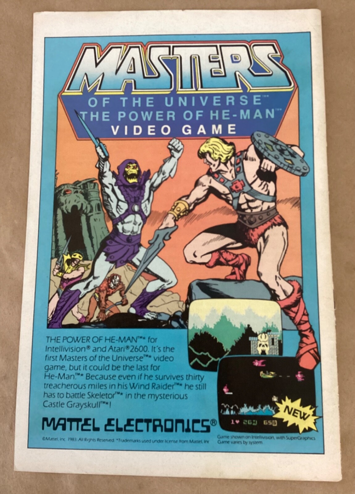 1983 Print Ad MASTERS OF THE UNIVERSE Video Game promo Mattel He-Man ...
