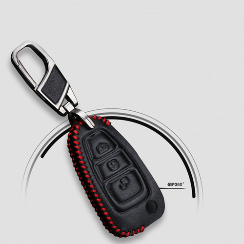 Leather Car Remote Key Fob Case Cover Holder Bag For Ford Edge Focus ...