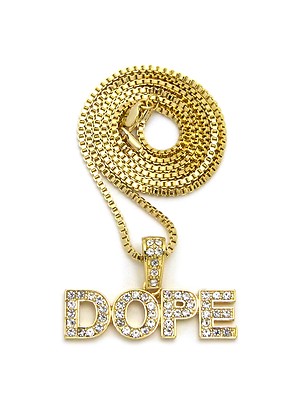 New DOPE Pendant & 24" Box/Cuban/Rope Chain Hip Hop Necklace - XZ179G ...