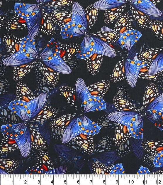 FAT QUARTER FABRIC BUTTERFLIES DREAMLAND BUTTERFLY SHADOWS 100% COTTON ...