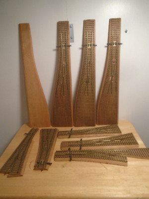 8 VINTAGE TRU-SCALE WOOD/BRASS TURNOUT TRACKS + 1 TURNOUT ROADBED | eBay