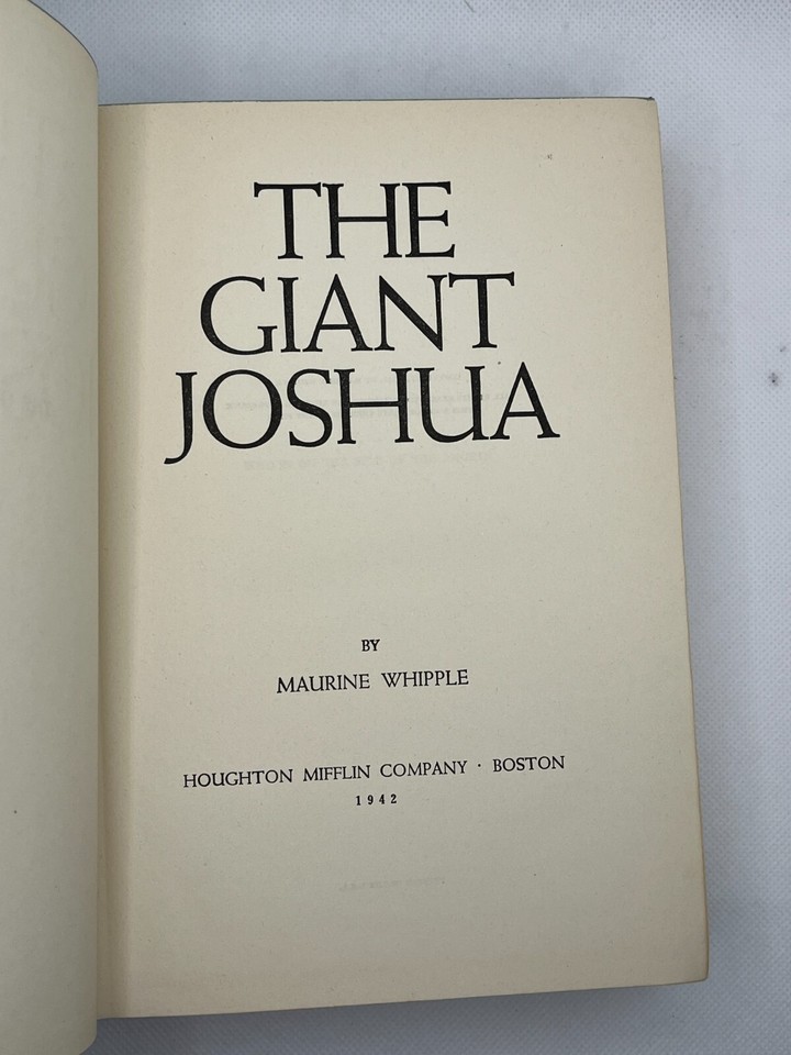 The Giant Joshua by M Whipple (1942) Hardcover Book | eBay
