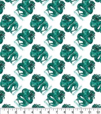 Slytherin House Fabric - HALF YARD - 100% Cotton Harry Potter Hogwarts ...