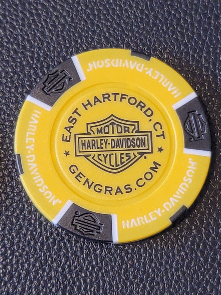 GENGRAS HD ~ CONNECTICUT (Yellow/Black) Harley Davidson Poker Chip ...