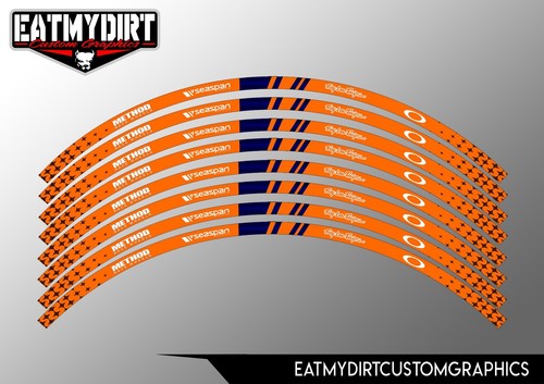 WHEEL RIM TAPES GRAPHICS STICKERS MOTOCROSS DECALS TO FIT KTM 18" TO 21 ...