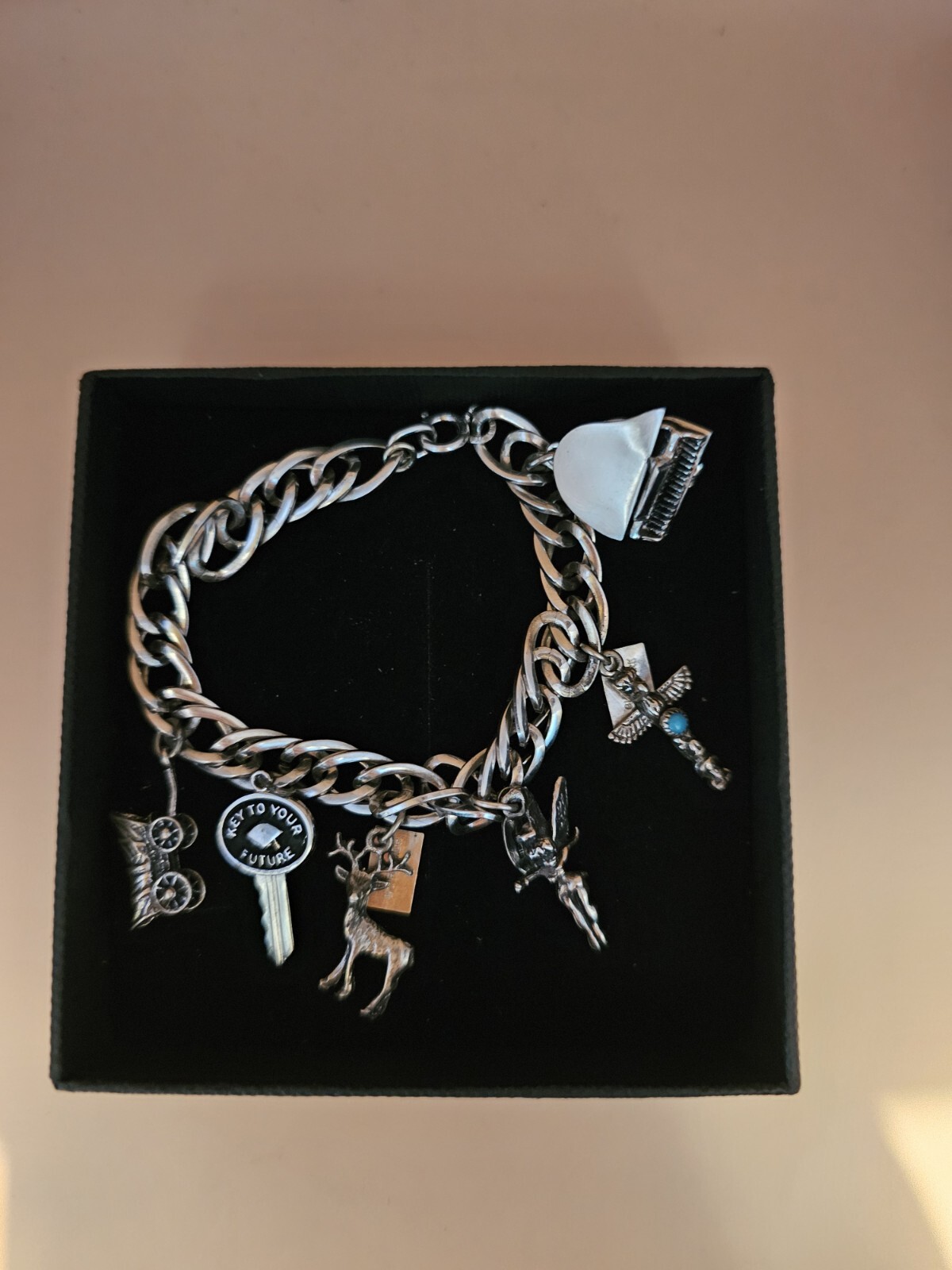 Vintage Sterling Silver Charm Bracelet with Unique Charms - Inc Disney ...
