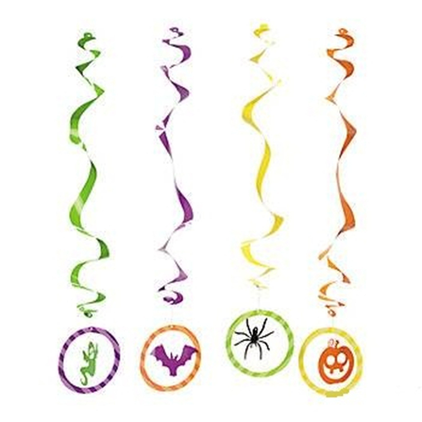 (12) HALLOWEEN ICONIC HANGING SWIRLS CUTOUTS SCARY SPOOKY PARTY ...