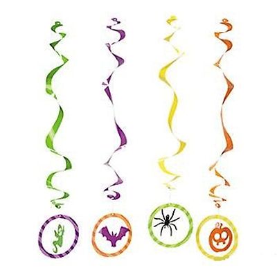 (12) HALLOWEEN ICONIC HANGING SWIRLS CUTOUTS SCARY SPOOKY PARTY ...