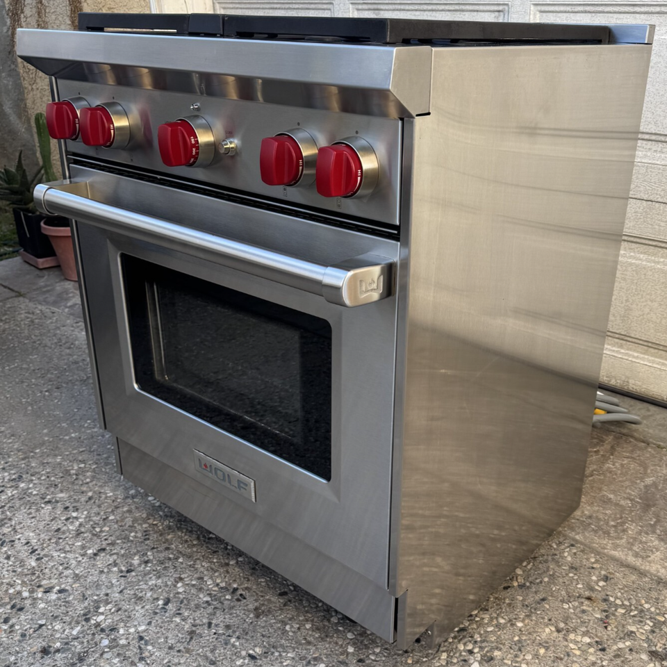30” Wolf Gas Range GR304 Stainless Steel Red Knobs | eBay