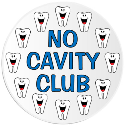 No Cavity Club - 25 Pack Circle Stickers 3 Inch - Kids Dentist Dental ...