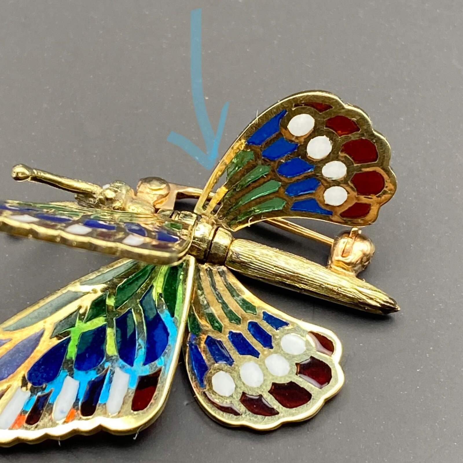 Vintage 14k Gold Pilque a Jour Butterfly with Diamond eyes. | eBay