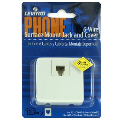 1 Pc Leviton Surface Mount 6 Wire Data Jack and Cover Networking New | eBay
