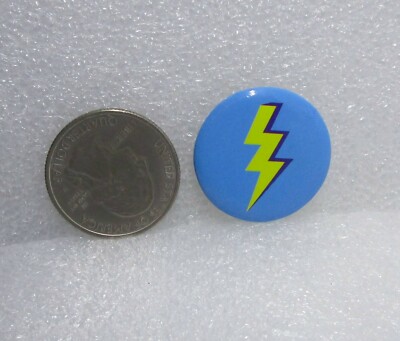 Yellow Lightning Bolt Button Pin | eBay