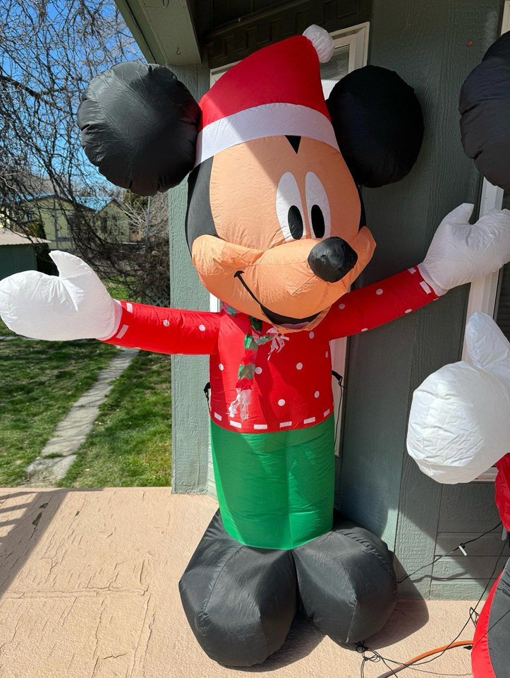 Gemmy Inflatables 6ft Mickey Minnie Mouse Set Pair Christmas Disney ...