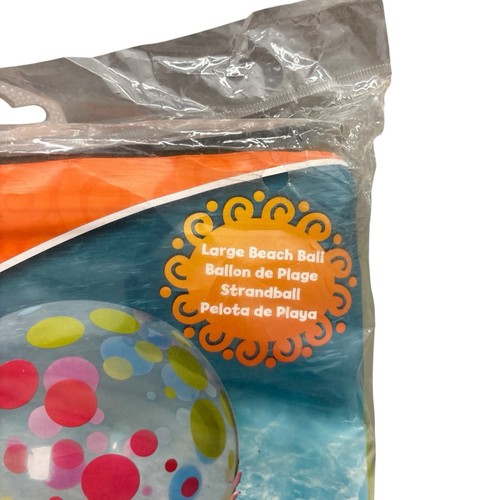 Sizzlin Cool Spotted Beach Ball 48” Toys R Us Inflatable Clear NEW Huge ...