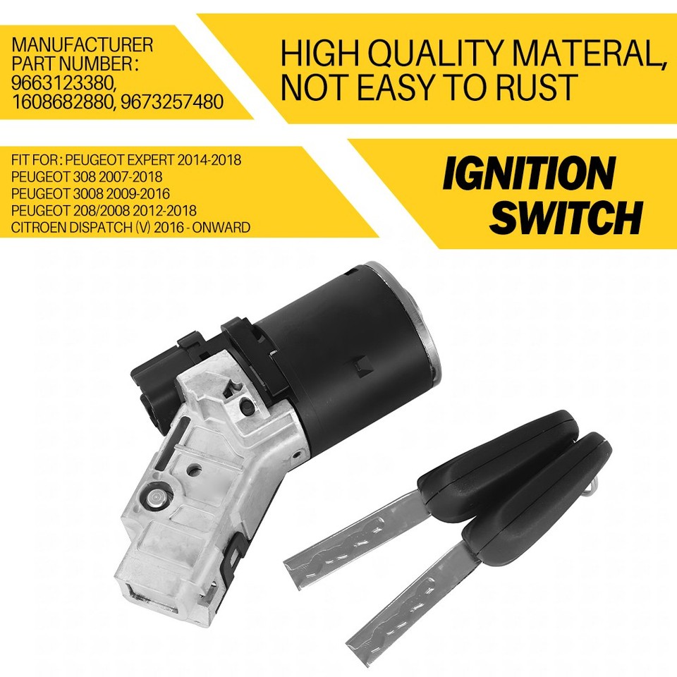 Ignition Starter Switch Lock Barrel Lock Fit Citroen Dispatch 2016-On ...