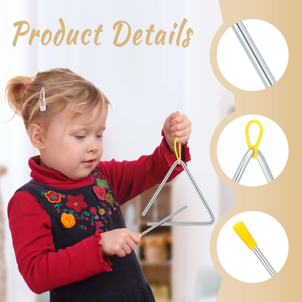 10 Pcs Triangle Instrument Musical Triangle Steel Percussion Instrument ...