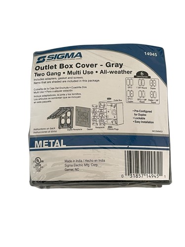 Sigma Electric 14945 Aluminum Die Cast Gray 2-Gang Weatherproof Multi ...
