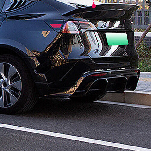 For Tesla Model Y 2017-2024 Upgrade Rear Diffuser Track Style Glossy ...