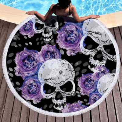 Next Sawtooth Round Beach Pool Towel Fringe 150cm Throw Yoga Picnic ...