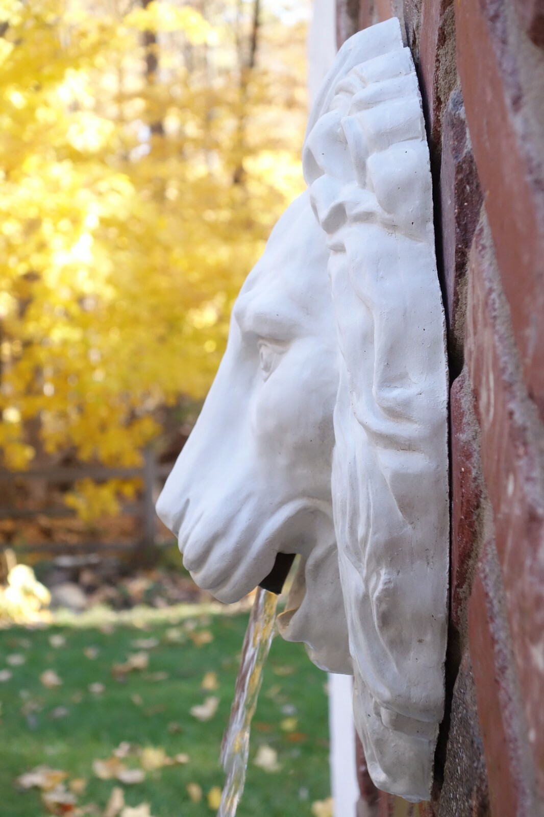 Lion's Head Concrete Plaque Wall Fountain Relief Spout (White) | eBay