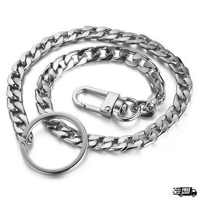 16" Silver Heavy Duty Leash Metal Wallet Chain Chain Biker Trucker Key ...