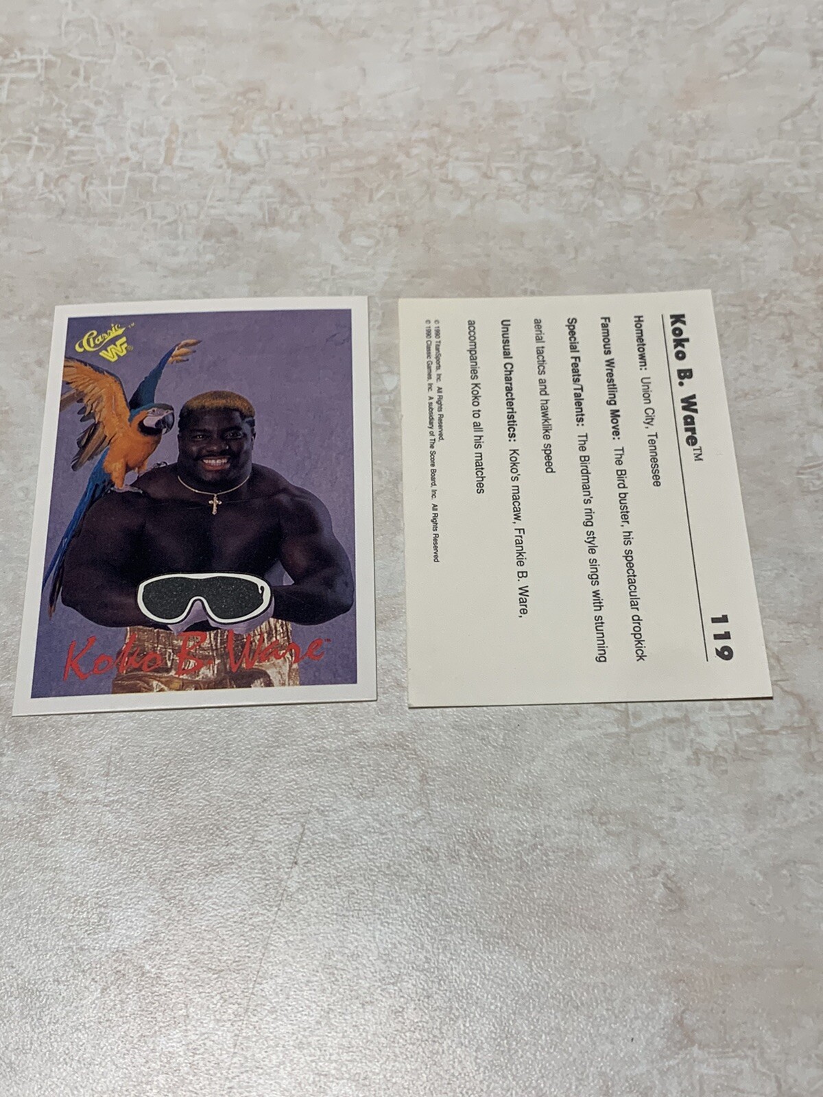 WWF Classic 1990 WWE Wrestling Trading Card -- #119 Koko B. Ware (x2 ...