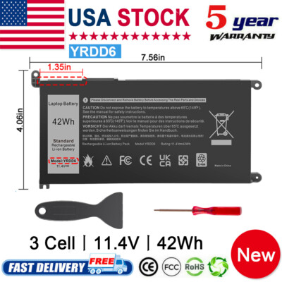 YRDD6 Battery For Dell Inspiron 3493 3582 3583 3593 3793 Latitude 3310 ...