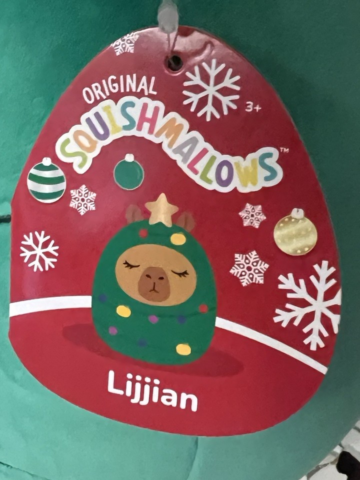 Squishmallow Lijjian the Capybara in a Christmas Tree Costume Plush NEW ...