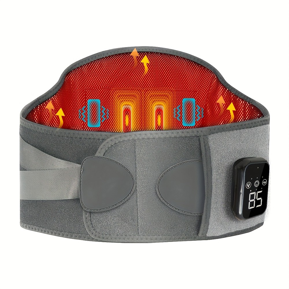 Heated Back Brace for Lower Back Pain Relief, Vibration Lumbar Support ...