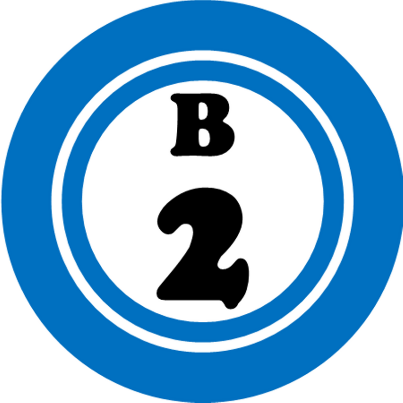 B 2 B2 Bingo Ball - 3 Inch Circle Sticker 3" x 3" - Hobby Number Board ...