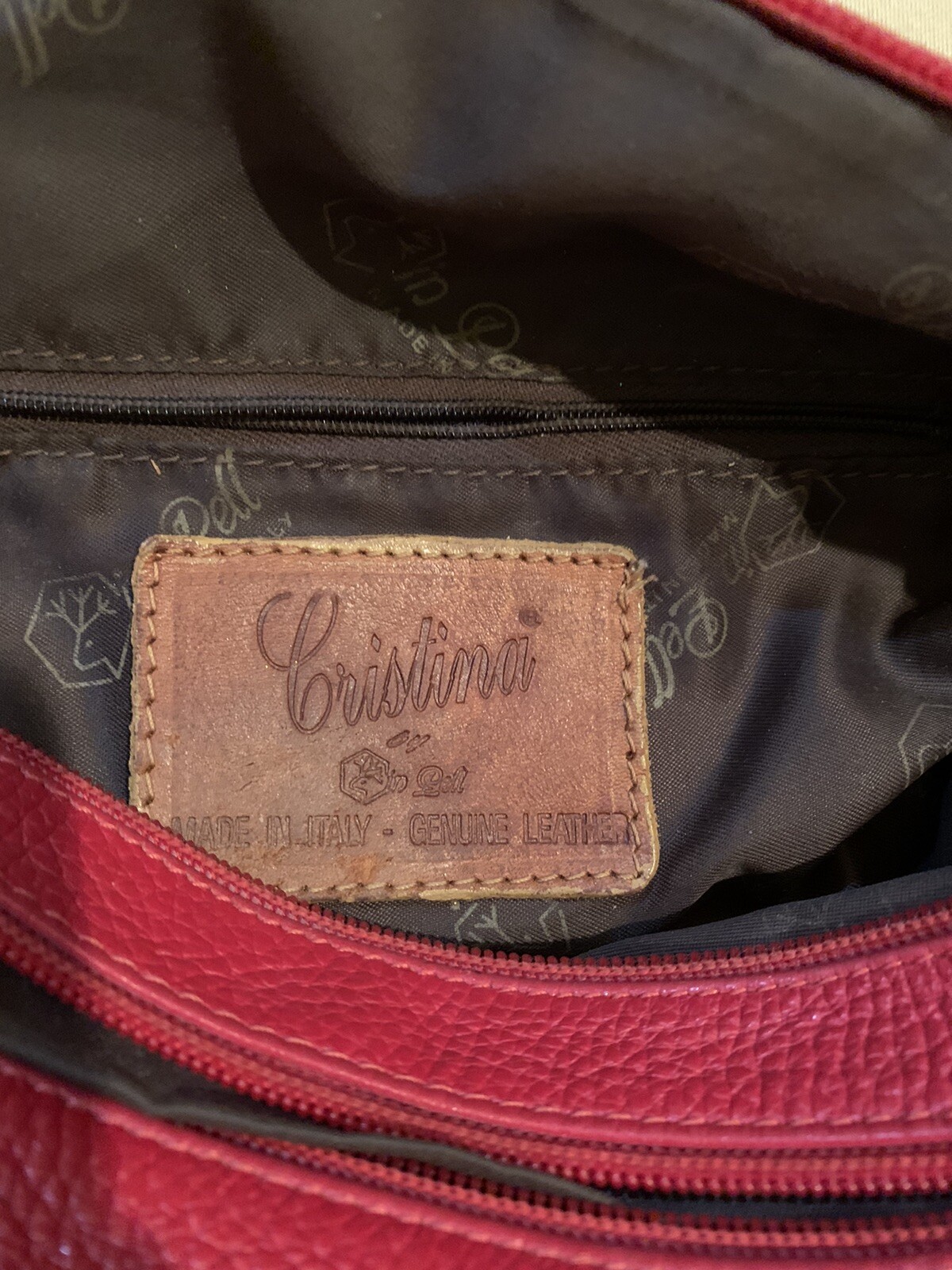 Christina Made In Italy Red Leather Adjustable Should… - Gem