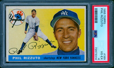 1955 Topps PHIL RIZZUTO #189 Yankees HOF PSA 4 VG-EX High Number SP ...