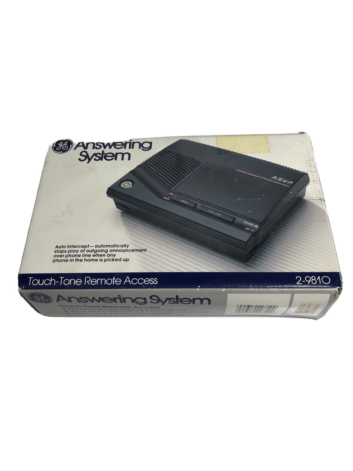 Vintage GE Touch-Tone Remote Access Answering machine model 2-9810 NOS ...