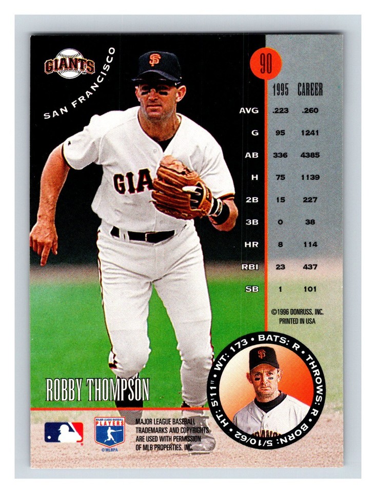 1996 Leaf #90 Robby Thompson Near Mint | eBay
