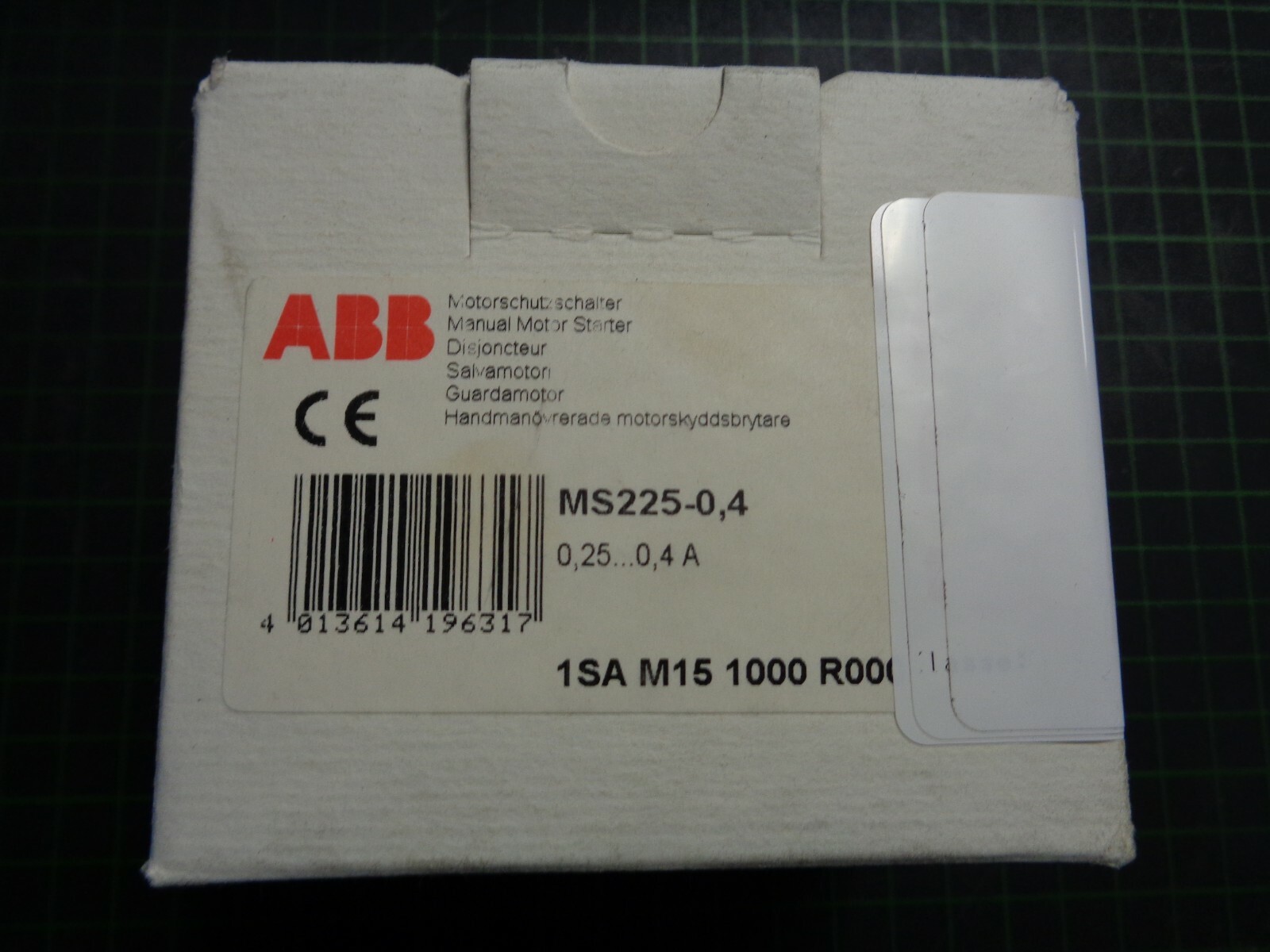 1 x ABB Motorschutzschalter MS225; 1SA M15 1000 R0003; 0,25 - 0,4A | eBay