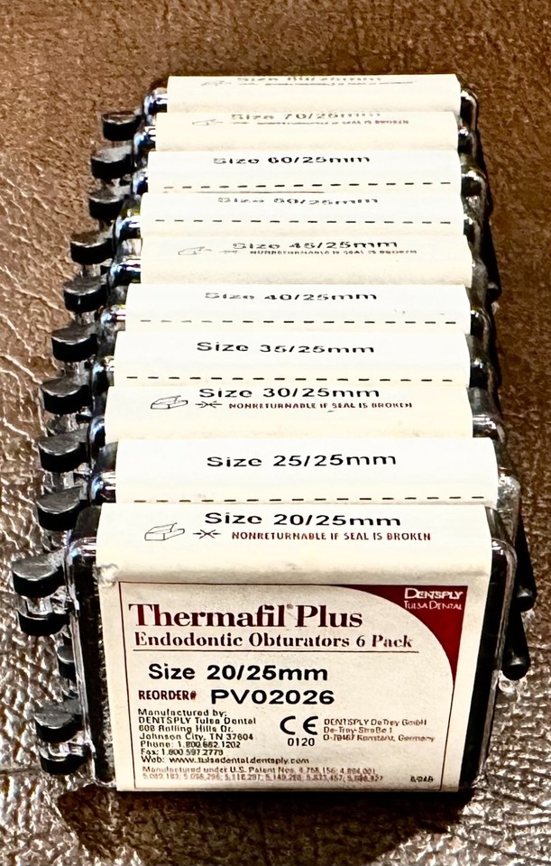 10 Packs of 6 each Size 20-80 Dentsply Thermafil Plus Obturators Total ...