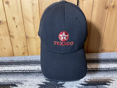 Texaco Vintage Logo Black Hat Flexfit Baseball Cap SIZE L-XL | eBay
