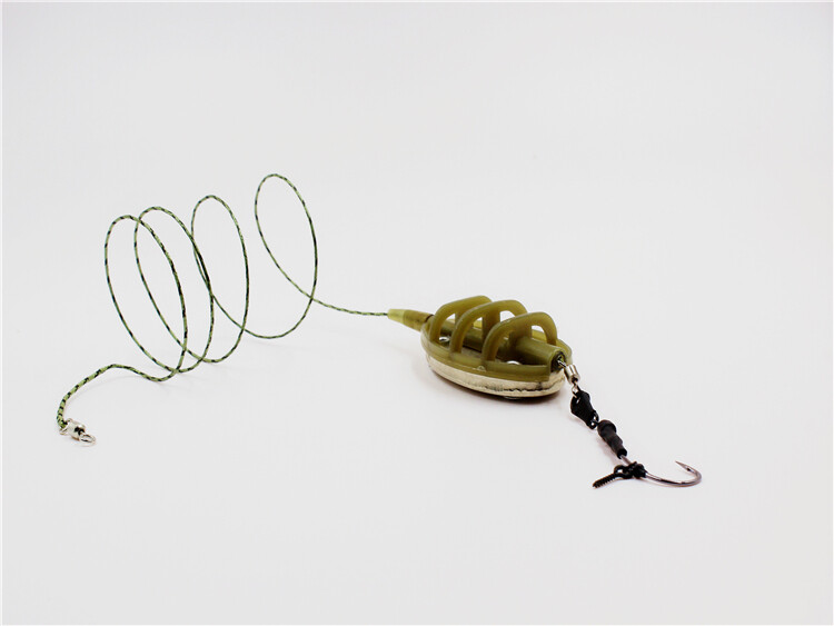 Carp Fishing Tackle Method Feeder Rigs Bream Tench Inline Hooks Kit 15g ...