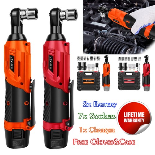 2 Akkus Akku Ratsche 40Nm Ratschenschlüssel 3/8'' Elektrische ...