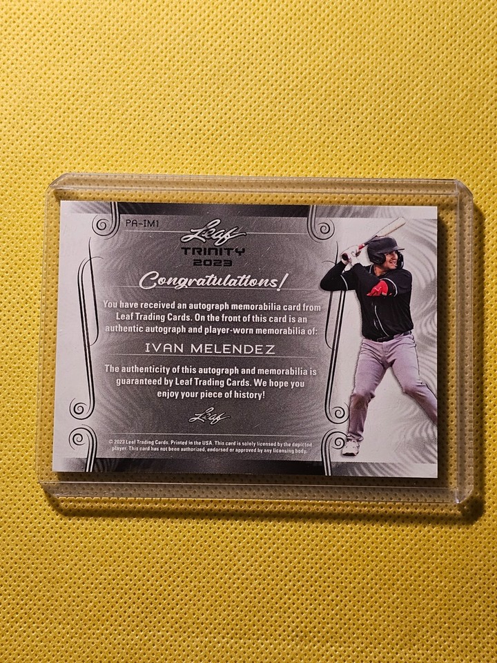 2023 Leaf Trinity Ivan Melendez RC Green Auto /25 Patch Arizona D-Backs ...